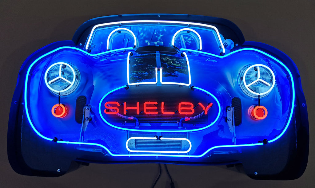 COBRA 427 SHELBY GRILL NEON SIGN IN STEEL CAN – Neon Warehouse