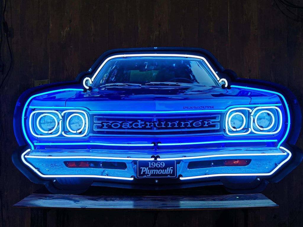 ROAD RUNNER GRILL NEON SIGN IN STEEL CAN – Neon Warehouse